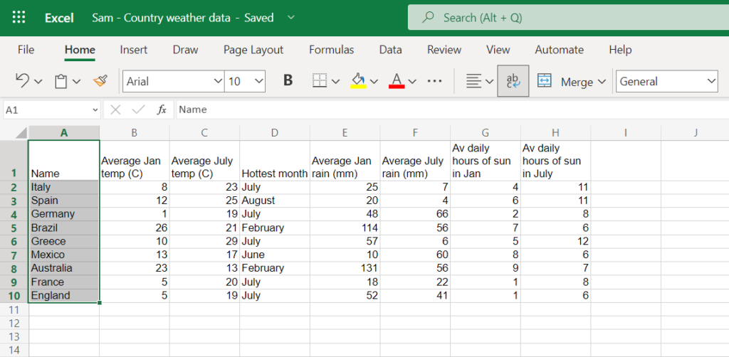 Turning data into graphs - teachictnt.org.uk